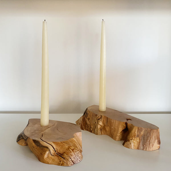 Live Edge Candlestick Holder - Maine Maple – Venn + Maker