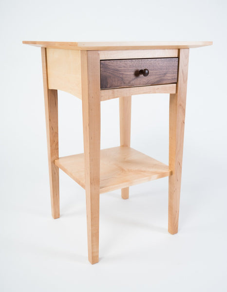 Maple Wood End Table & Drawer | Shaker Furniture | Handmade Side Table ...
