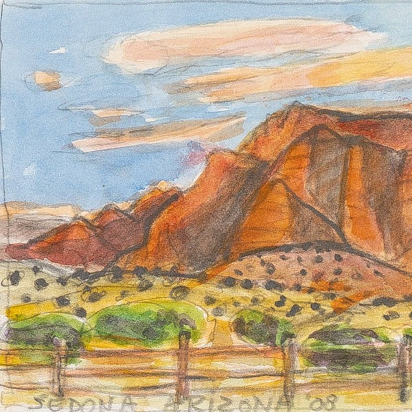 Watercolor Double Sedona, Arizona Landscape by Maine Artist Elena Jahn ...